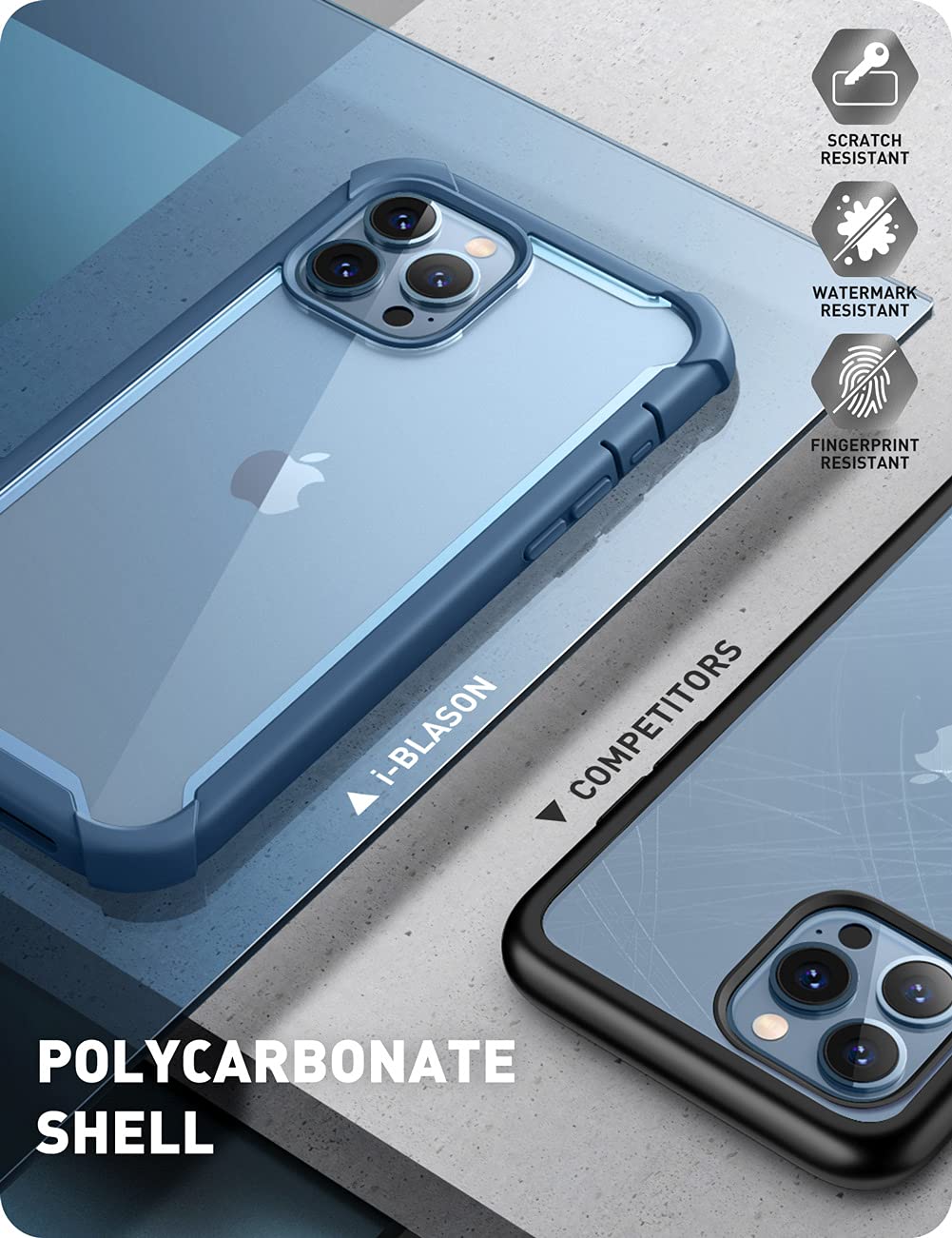 i-Blason Transparent Case for iPhone 13 Pro Max (6.7 Inch) Bumper Case 360 Degree Mobile Phone Case Robust Protective Cover [Ares] with Screen Protector 2021 Myth