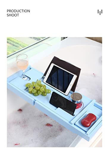 LDCHNH Extendable Bathtub Tray Bath Tray Bathroom Storage Spa Bath Tub Tray Bridge Shelf Organizer Reading Rack
