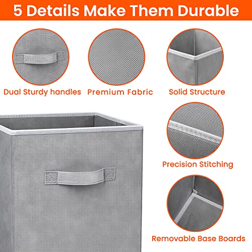 Criusia 3 Pack Clothes Blanket Storage Bags with 8 Pack 11 Inch Cube Storgae Bins
