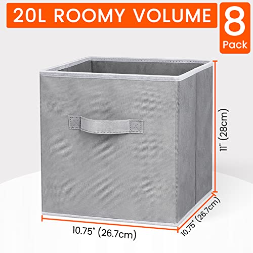 Criusia 3 Pack Clothes Blanket Storage Bags with 8 Pack 11 Inch Cube Storgae Bins
