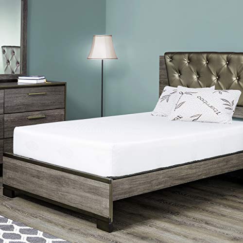 Fortnight Bedding 10 inch Twin Memory Gel Infused Foam Mattress with White Stretch Knit Fabric - CertiPUR-US Certified โ 10 Year Warranty - Made in USA