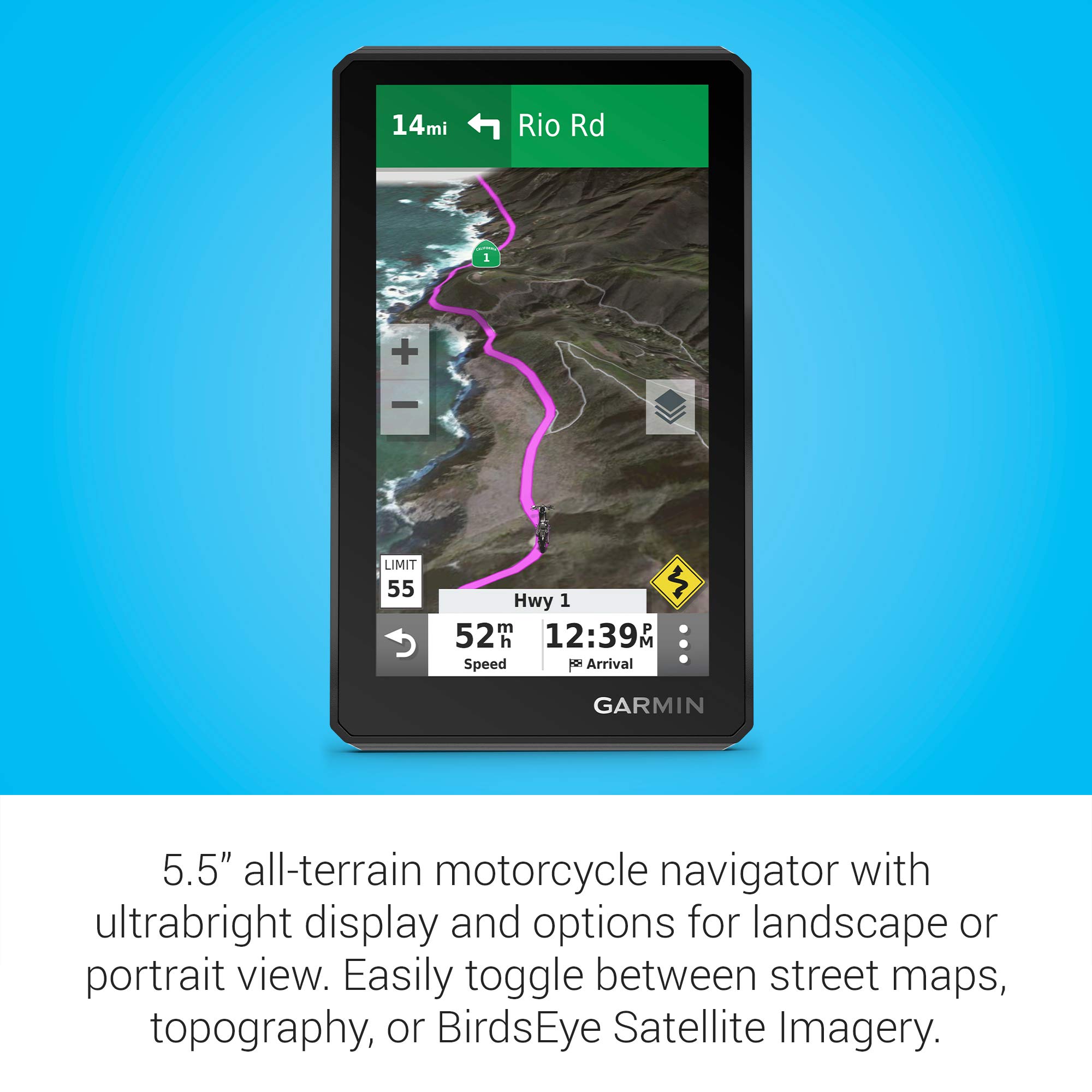 Garmin zūmo XT, All-Terrain Motorcycle GPS Navigation Device, 5.5-inch Ultrabright and Rain-Resistant Display (Renewed)
