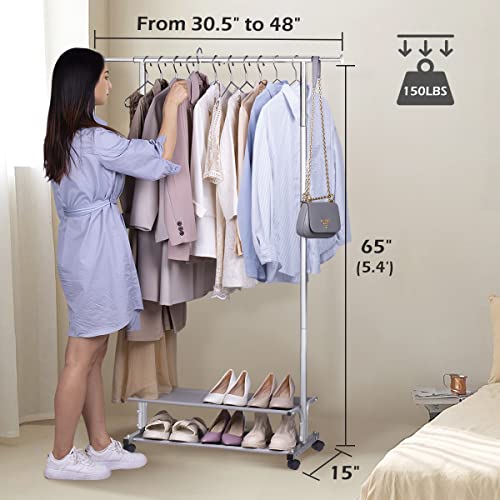 MISSLO 1 Pack Clothing Racks + 1 Pack 40" Clothing Cover