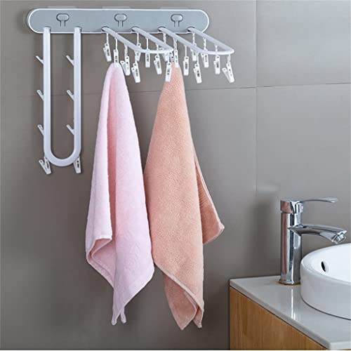N/A Folding Multifunctional Clothes Rack Wardrobe Storage Rack Space Saving Clothes Rack (Color : White, Size