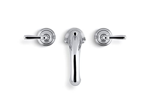 Bathroom Faucet by KOHLER, Bathroom Sink Faucet, Devonshire Collection, 2-Handle Widespread Faucet with Metal Drain, Polished Chrome, K-394-4-CP