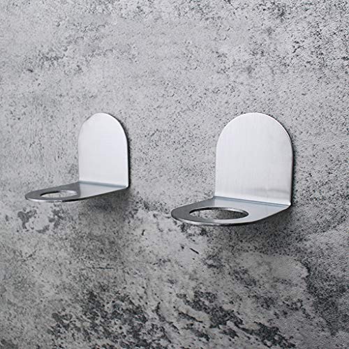 Stainless Steel Wall Mount Soap Shower Gel Dispenser Bottle Holder Hook Hanging Kitchen Shelf Organizer Rack
