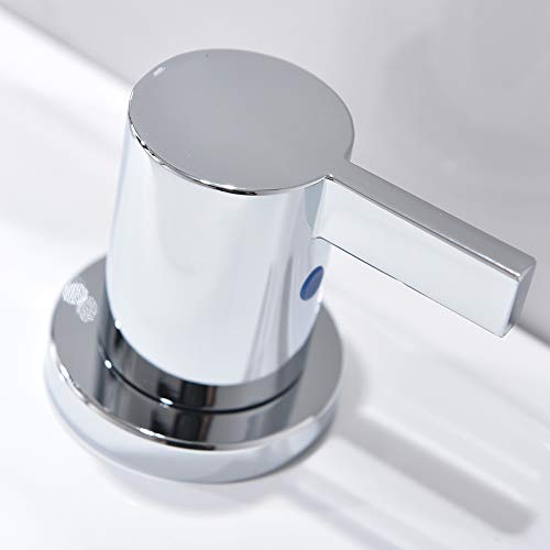 Widespread Bathroom Sink Faucet, 3 Hole 8 Inch Chrome Finish, Utility/Lavatory Modern Faucet with Pop Up Drain by Phiestina, WF015-1-C