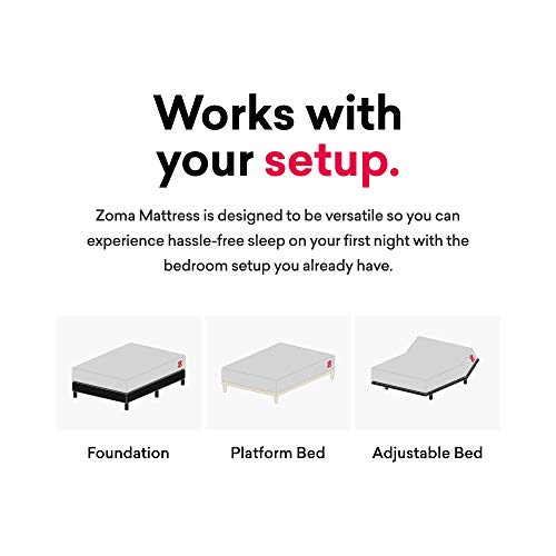 ZOMA Start Memory Foam Mattress Queen, 10" Inch Queen Bed Mattress in a Box with CertiPUR-US Certified Foam for a Supportive & Cooler Sleep, Medium-Soft Feel, Fiberglass Free Mattresses | Made in USA