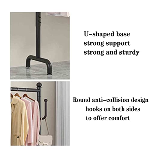 Black Industrial Metal Pipe Clothing Rack,Garment Rack for Retail Display Hanging Clothes,Hallway Entryway Free Standing, Modern Simple Heavy Duty Coat Shelf(Size:120x150cm)