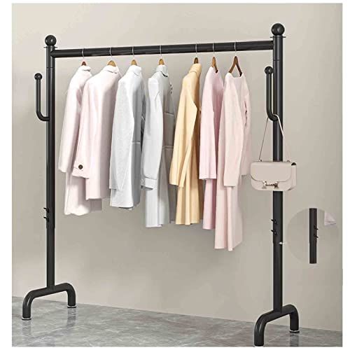 Black Industrial Metal Pipe Clothing Rack,Garment Rack for Retail Display Hanging Clothes,Hallway Entryway Free Standing, Modern Simple Heavy Duty Coat Shelf(Size:120x150cm)