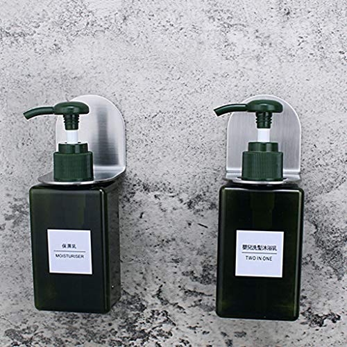 Stainless Steel Wall Mount Soap Shower Gel Dispenser Bottle Holder Hook Hanging Kitchen Shelf Organizer Rack