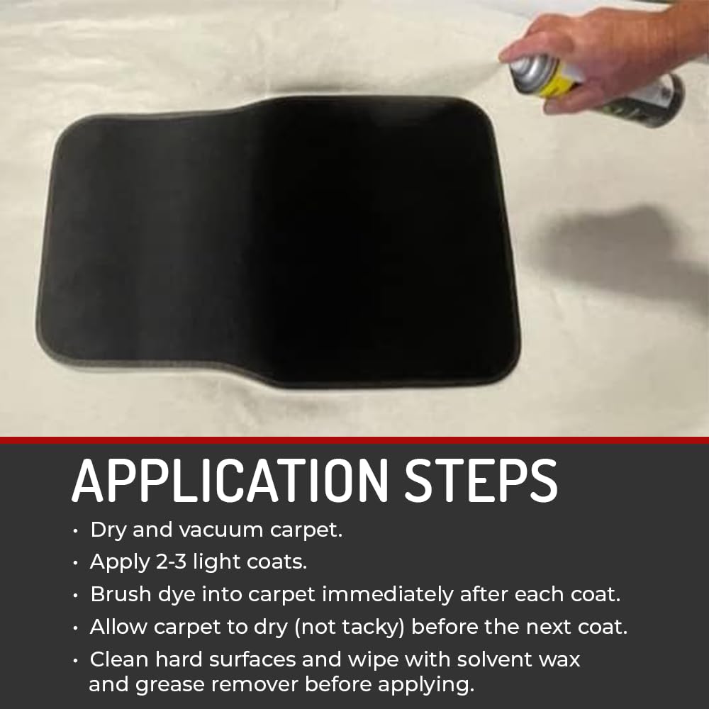 HI-TECH Big Can Vinyl, Plastic, Fabric and Carpet Spray Dye, Black, 15oz | Permanent Color Restorer for Carpet and Upholstery | Won't Crack, Split, Peel, or Rub Off