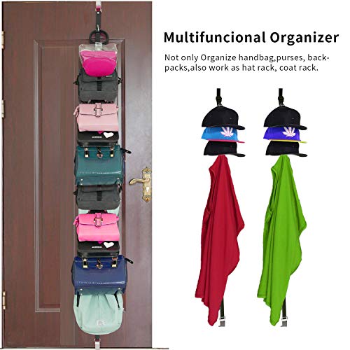 Vikodah Home Over-Door Hanging-Bag-Organizers Storage Collection Handbag-Holders Purse-Racks Closet Organization (Black 2 Pack)