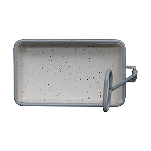 Foreside Home & Garden White Rustic Antique Gray Metal Wagon Soap Dish