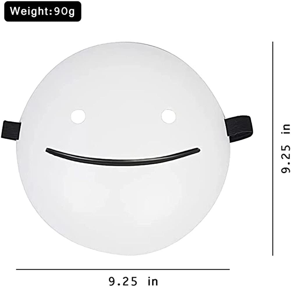 Unisex Halloween Dream Mask Anime White Smile Dream Masks Full Face Mask Helmet Cosplay Props Party Accessories, 9 inch
