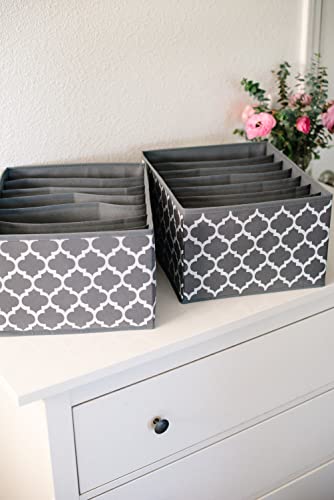 Three Sweet Peas Co XL Jeans Organizer for Closet I Clothes Organizer for Folded Clothes I Drawer Organizer for Clothing | Wardrobe Clothes Organizer for Jeans Grey