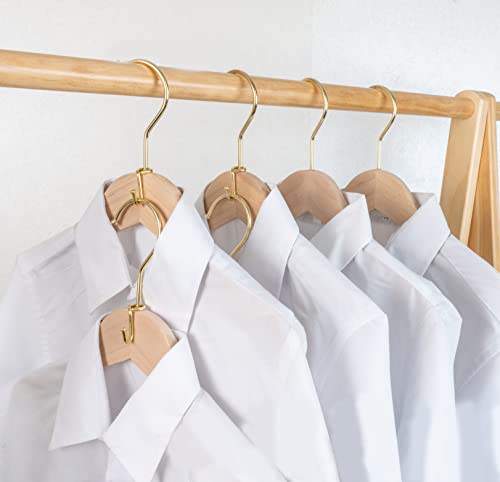KOOBAY Clothes Hanger 72Pcs Connector Hooks Stable Hanger Gold Metal Outfit Hangers Extender Clips Mini Cascading Hanger Hooks
