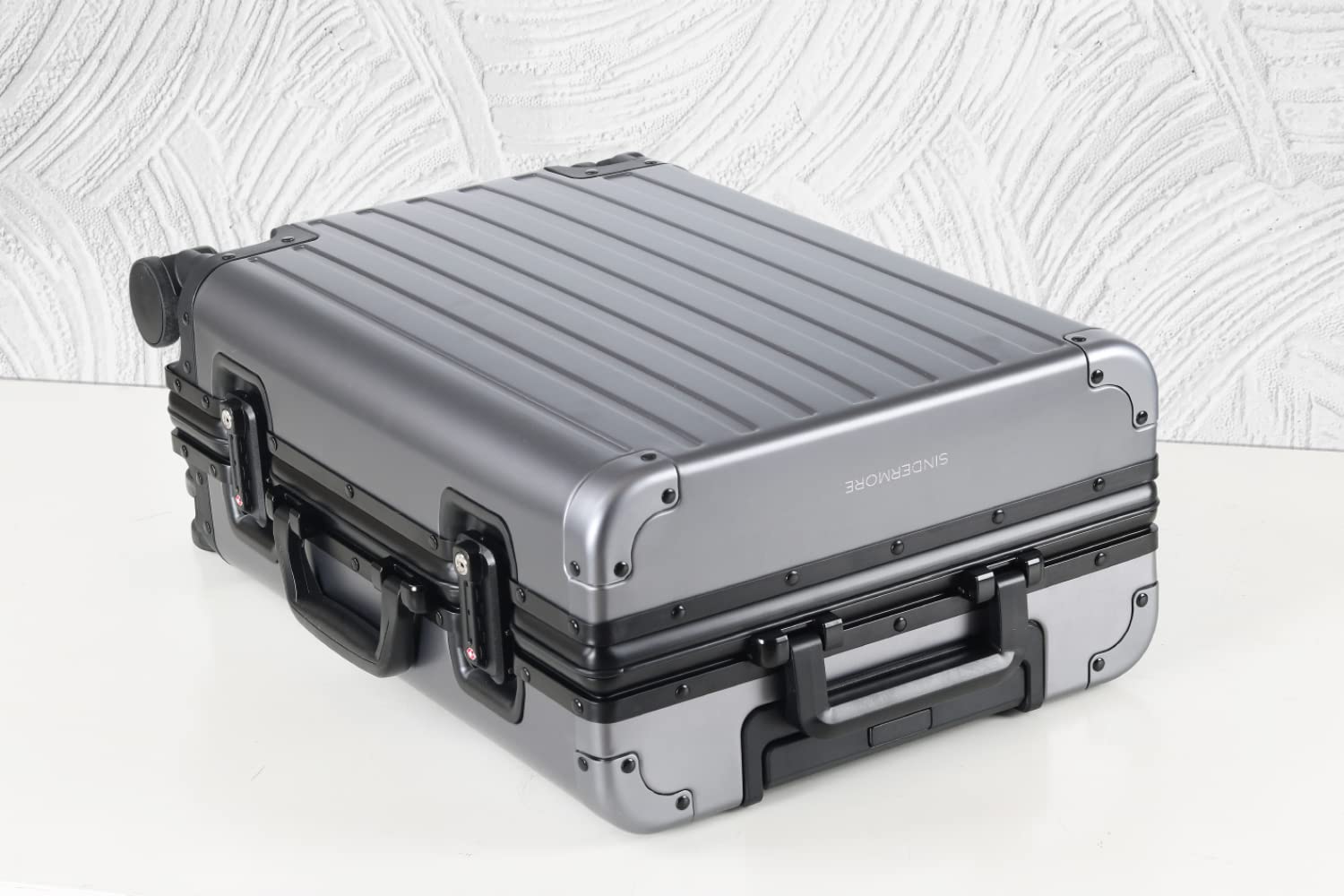 Sindermore Luggage, Aluninum Hardside Suitcase With TSA Lock (Grey, 25 inch Checked Medium)