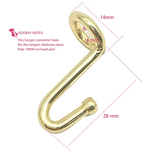 KOOBAY Clothes Hanger 72Pcs Connector Hooks Stable Hanger Gold Metal Outfit Hangers Extender Clips Mini Cascading Hanger Hooks