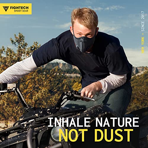 FIGHTECH Dust Face Mask with Extra Active Carbon Filters and Air Valves - for Woodworking, Moving, Construction - Medium (Pack of 2)