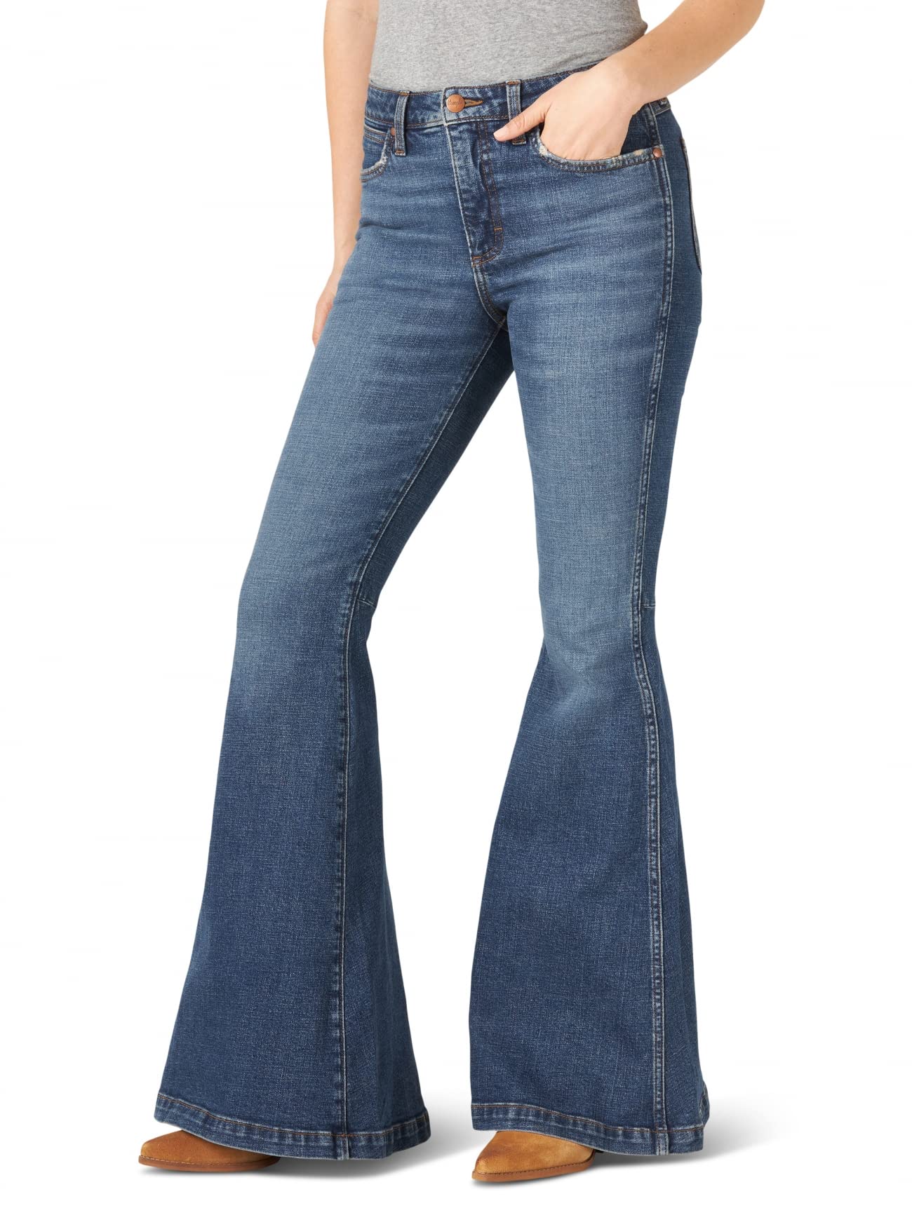 Wrangler Women's Retro High Rise Trumpet Flare, Paige, 25W x 34L