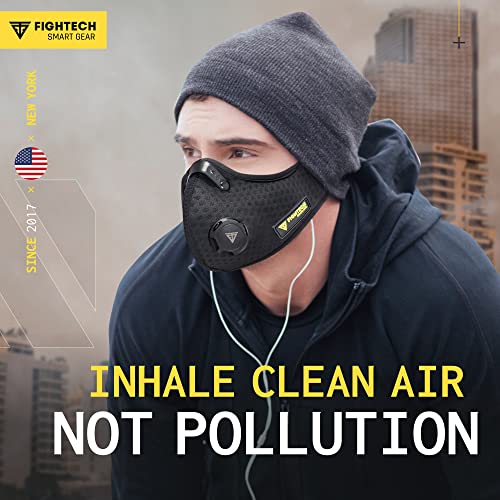 FIGHTECH Dust Face Mask with Extra Active Carbon Filters and Air Valves - for Woodworking, Moving, Construction - Medium (Pack of 2)