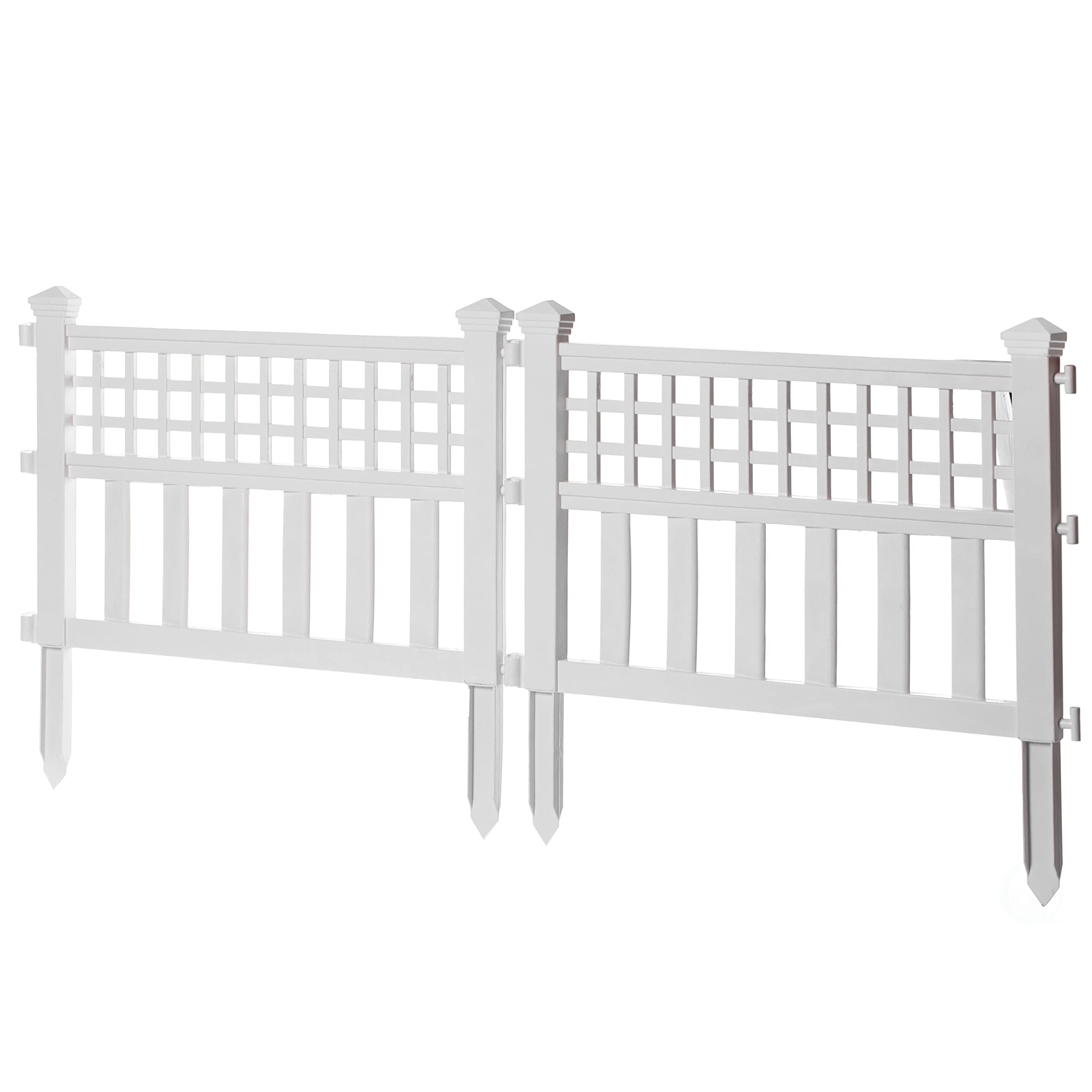 Gardenised Plastic Outdoor Decor Garden Flower Edger Fence, Border, Set of 4 Panels, White