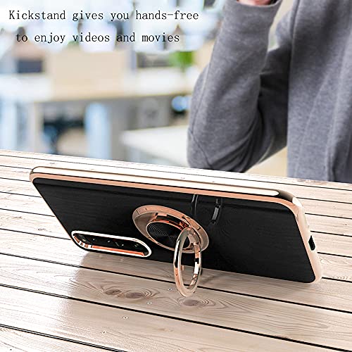 Coqibel Phone Case for Sony Xperia 1 III 5G [ 360° Ring Kickstand Fit Magnetic Car Mount ], Slim Soft TPU Case [ Electroplating Technology ] Cover with Fit Protection - Black