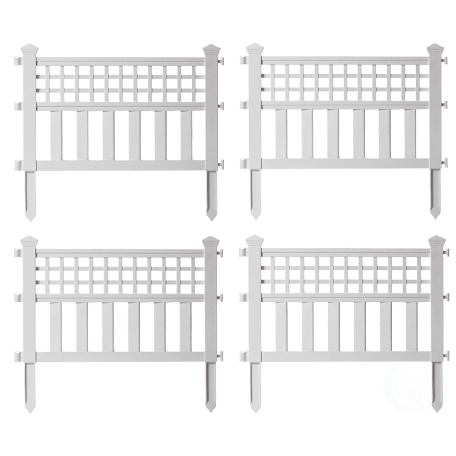 Gardenised Plastic Outdoor Decor Garden Flower Edger Fence, Border, Set of 4 Panels, White