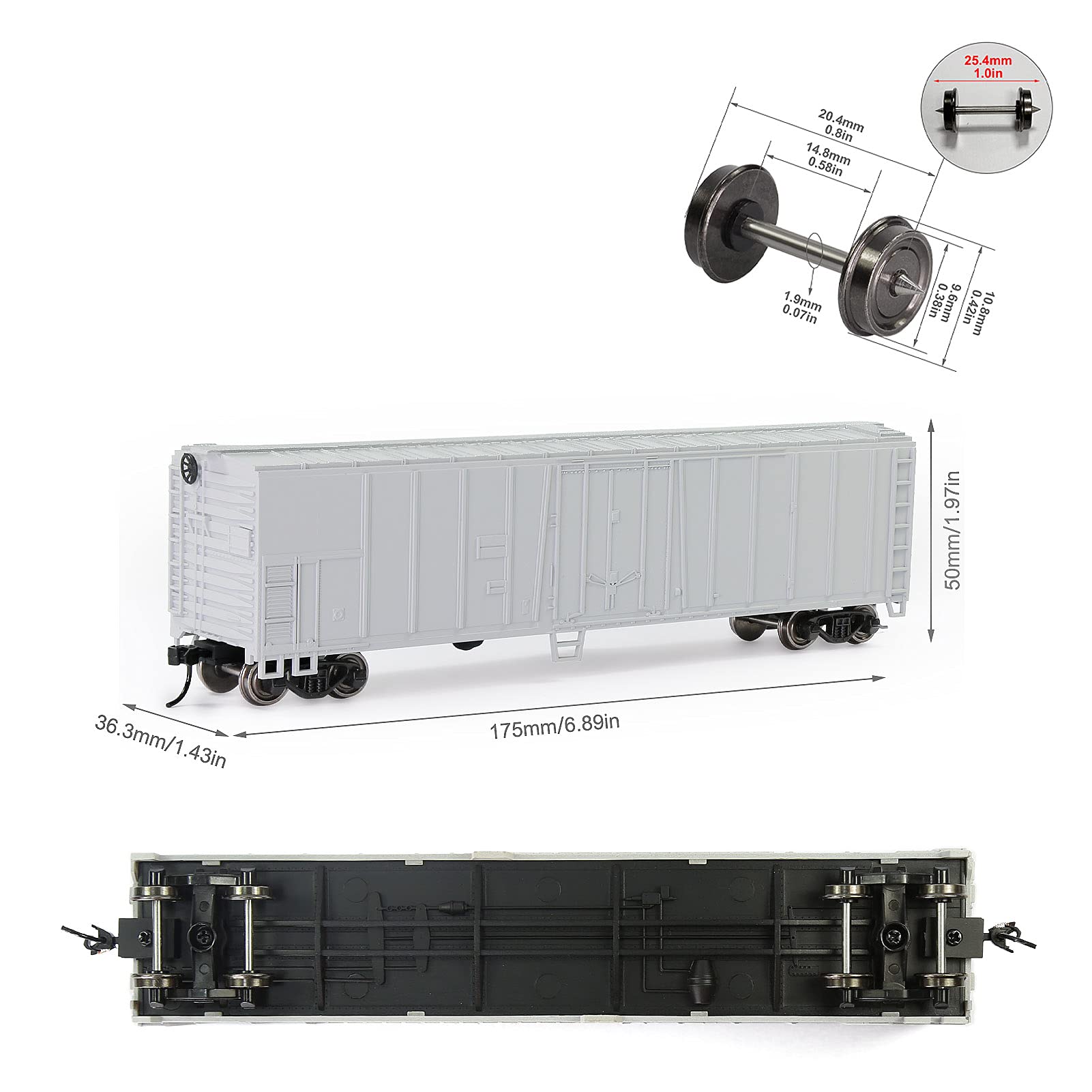 Evemodel C8750 3PCs HO Scale 1:87 50' Steel Reefer 50ft Boxcar Model Railway Wagon (3 Colors)