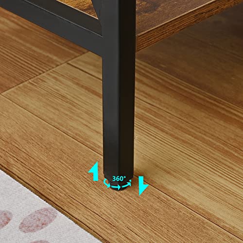 WEENFON Side Table Set of 2, End Tables with Storage, 2 Tier Sofa Table for Small Space, Flip Top Narrow Nightstand, Bedside Tables, X-Shaped Enhanced Legs, Tall Couch Table for Living Room, Bedroom