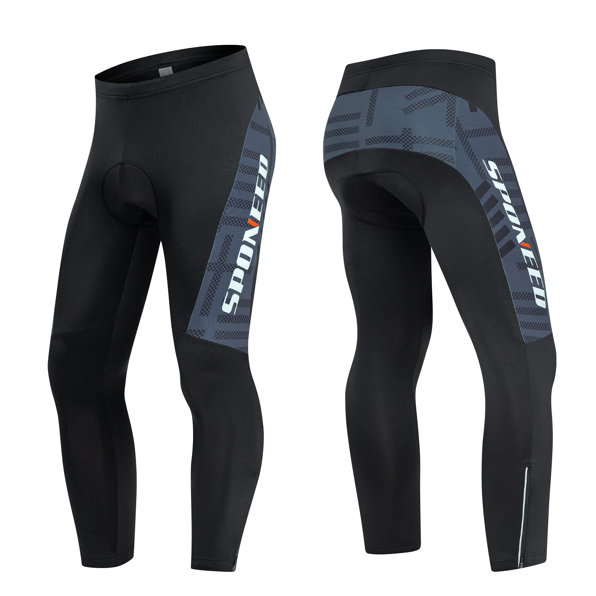 sponeed Mens Road Bike Jersey Cycling Tights Quick Dry Pockets Bicycle Kit 4D Padded Set L Grey Multi