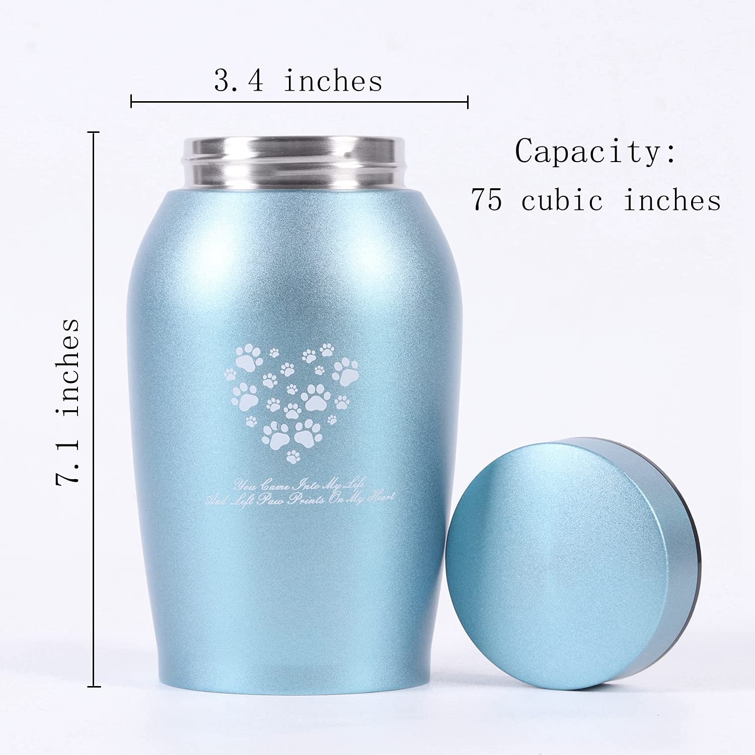 Stainlee Steel Pet Urns,Premium Urns for Dog and Cat Ashes,Paws Engraved Dog Urn for Ashes,Cat Creamtion Urn for Ashes,Pet Urn for Large Dog