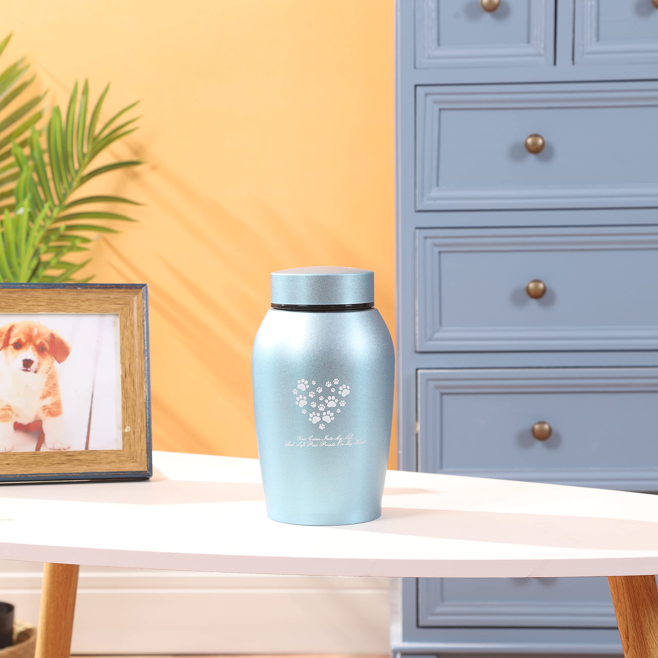 Stainlee Steel Pet Urns,Premium Urns for Dog and Cat Ashes,Paws Engraved Dog Urn for Ashes,Cat Creamtion Urn for Ashes,Pet Urn for Large Dog