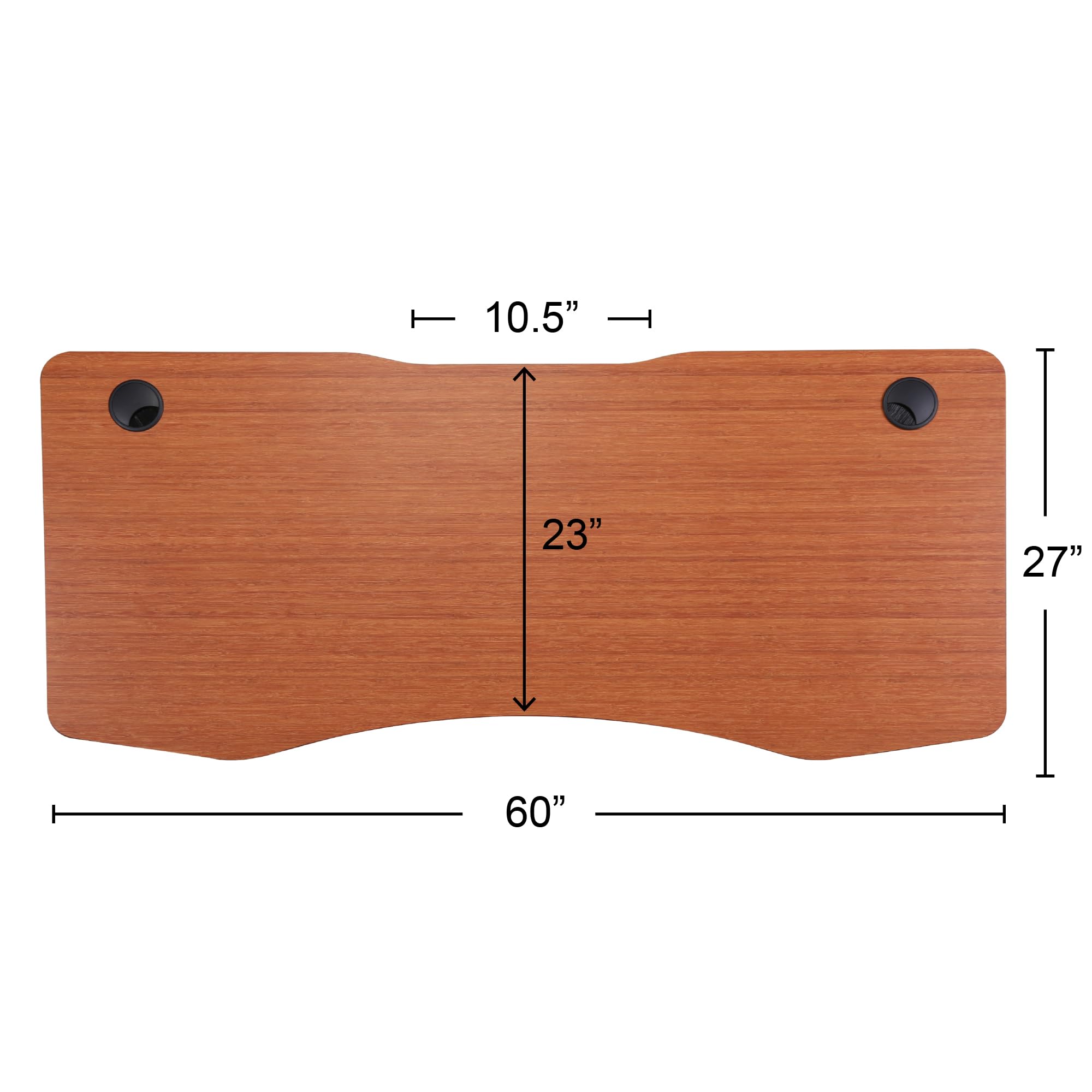 ApexDesk Elite Pro Series 60" x 27" Electric Height Adjustable Stand up Desk, Sit Stand Home Office Desk, Computer Desk - Curved Bamboo