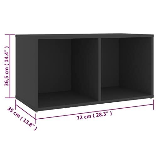 vidaXL TV Stand 2 Pcs, TV Stand for Living Room, Sideboard with Storage, TV Console Media Unit Cupboard, Modern Style, Gray Engineered Wood