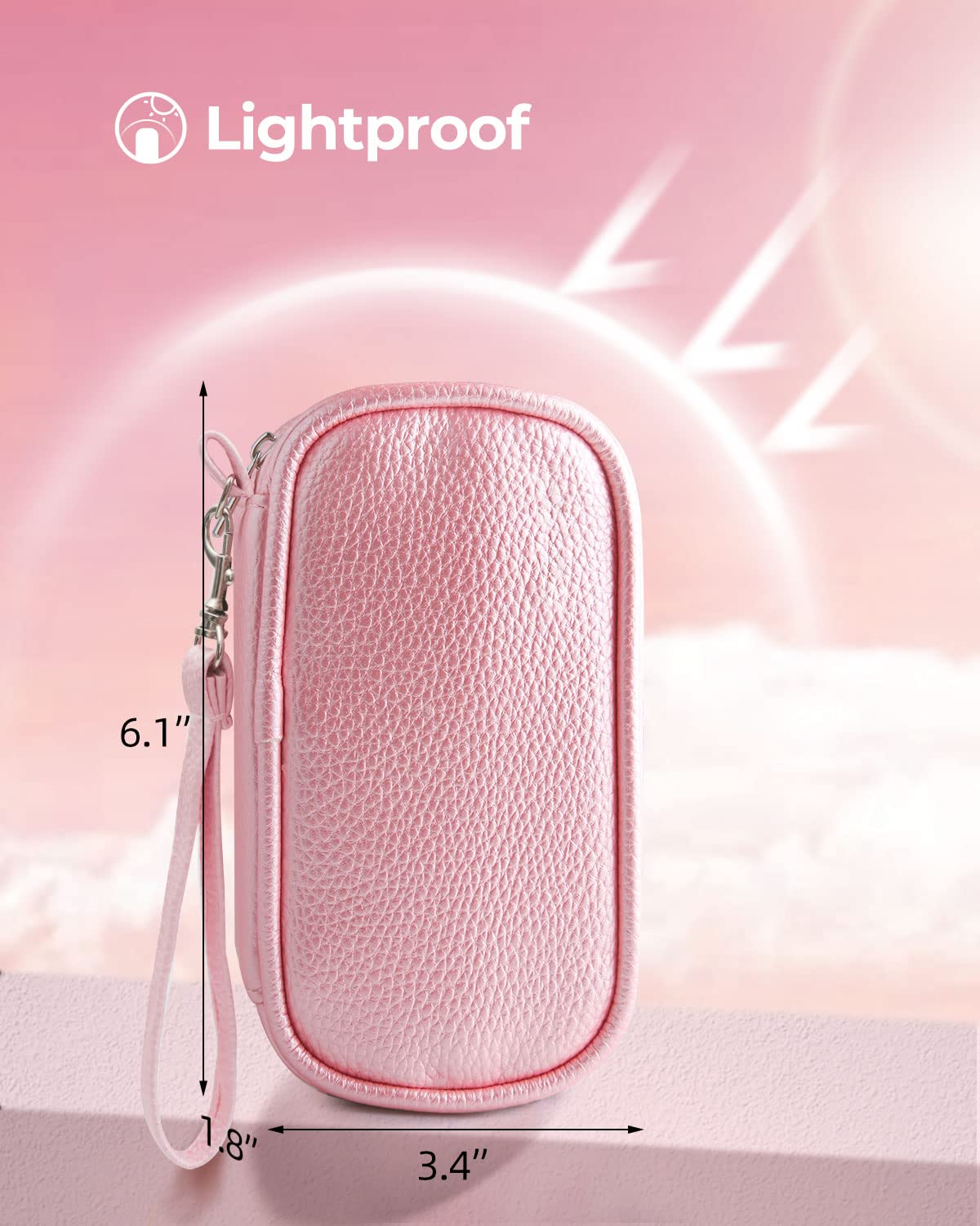 AMOOS Cute Pill Organizer 2 Times a Day, PU Leather Pill Case for Women, Portable Weekly Pill Box for Purse with Storage Bag to Hold Vitamins, Medications, Fish Oils, Supplements (Pink)
