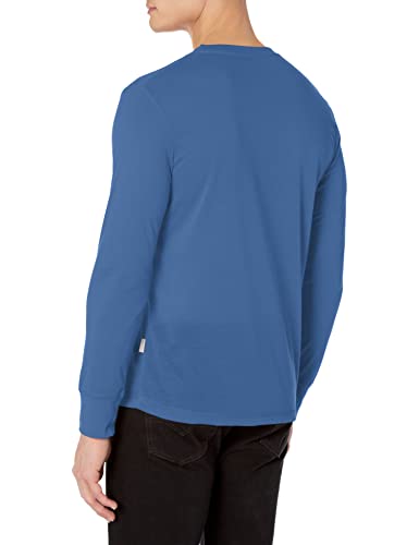 Perry Ellis Men's Portfolio Thermal Heather Henley Sleep Shirt, Federal Blue, X Large