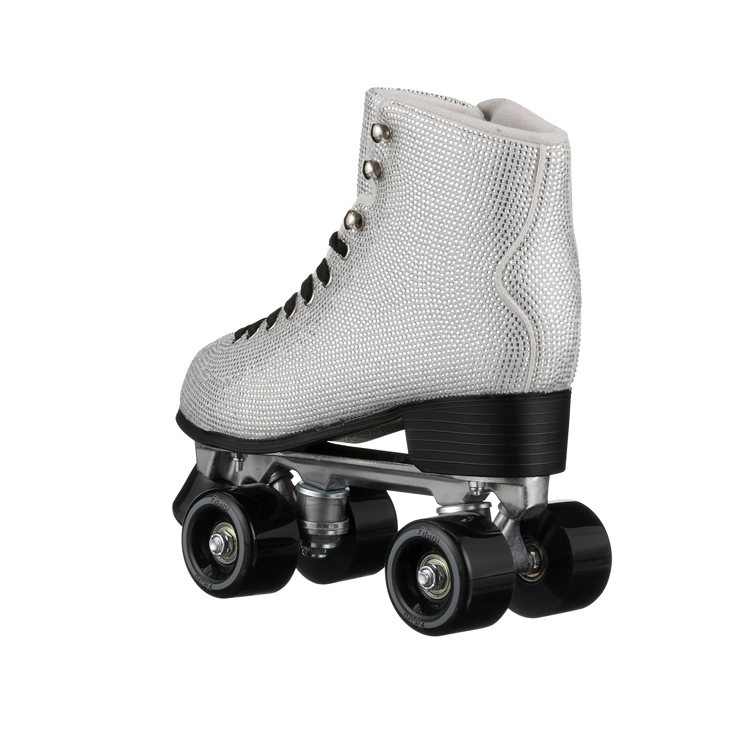 Cruze Quad Womens Roller Skates, Outdoor Quad Skates Designed for Women by Fit-Tru - Size 9 (Glitter)