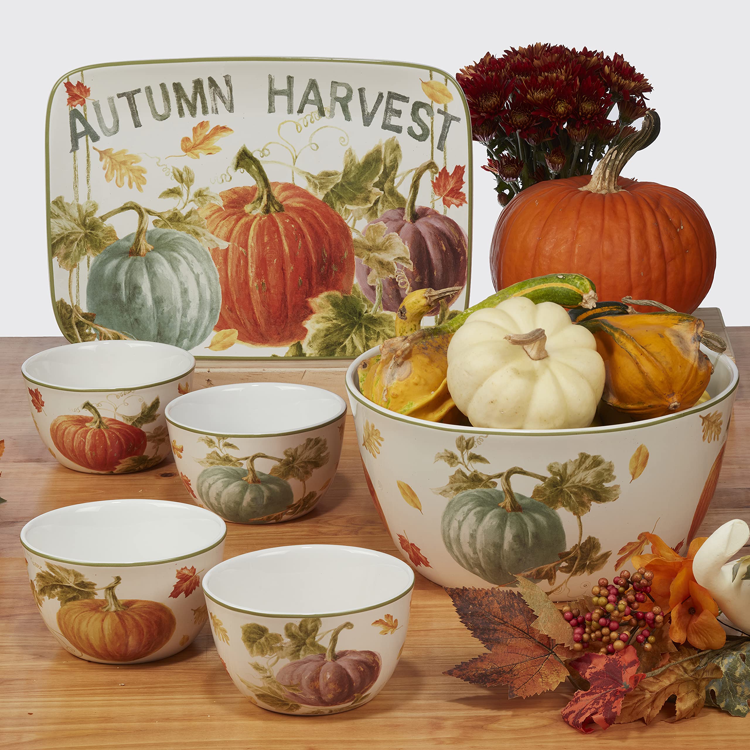 Certified International Autumn Harvest 11" Dinner Plates, Multicolor, Large, Set of 4