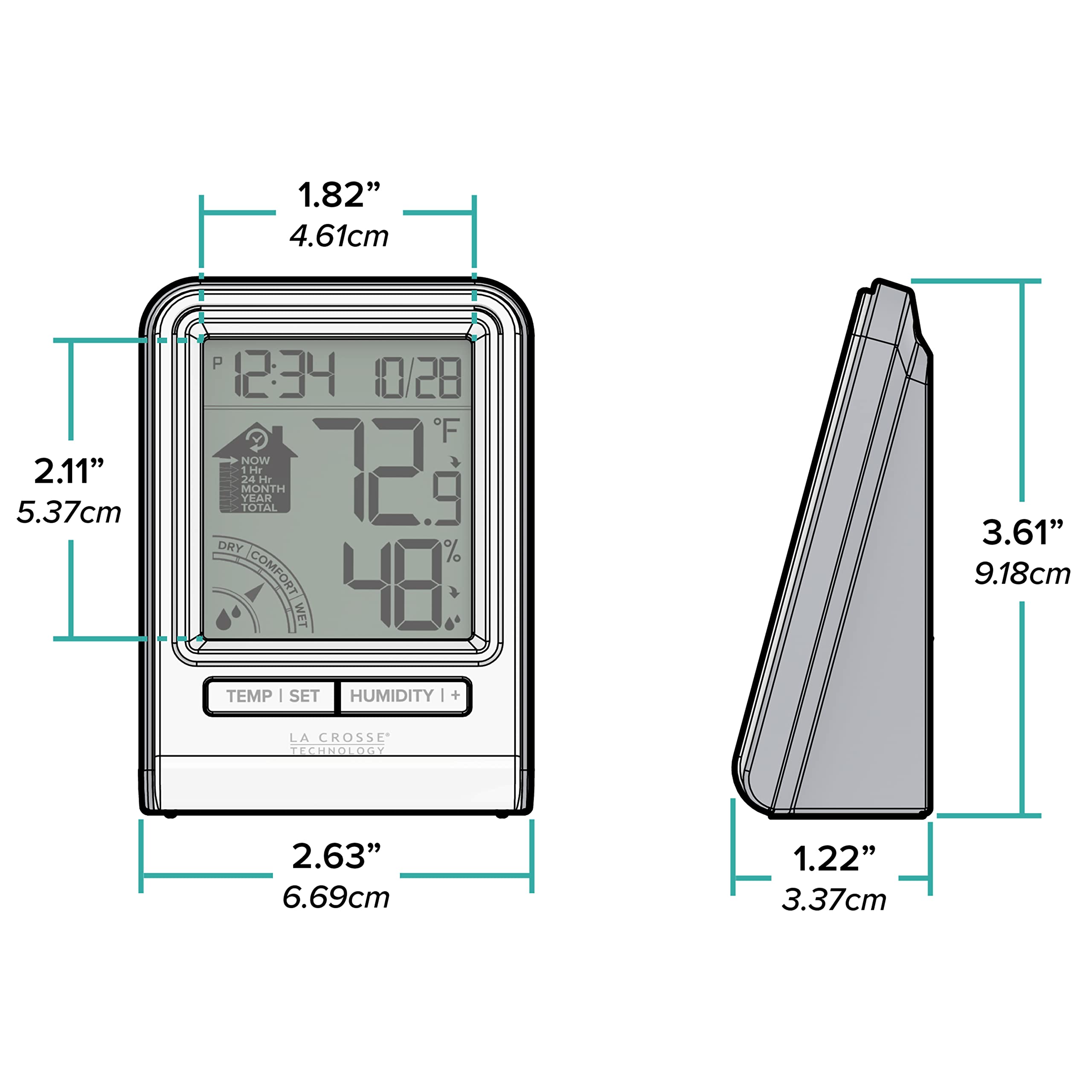 La Crosse Technology 302-1409-BW-W-INT Data Logger Indoor Comfort Meter, White