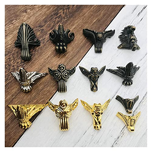 Household Furniture Hardware Hinges 1 Piece Of Vintage 3-color Jewelry Box Gift Box Wooden Box Corner Protector Foot Leg Spiritual Support Bracket DIY Craft Wooden Box (Color : 13)