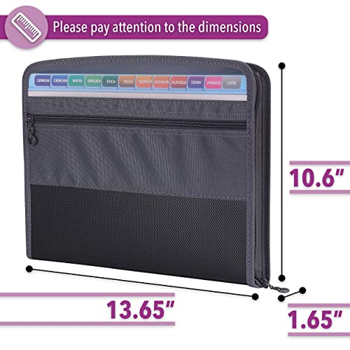 Mr. Pen- Accordion File Organizer, 13 Pockets, Black, Letter A4 Paper Document Accordion Folder, Expanding File Folder with Sticky Labels, Accordion File Folder Document Organizer