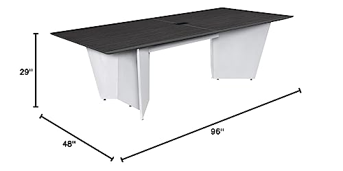 Regency Conference Room Table, 8 ft, Ash Grey/White