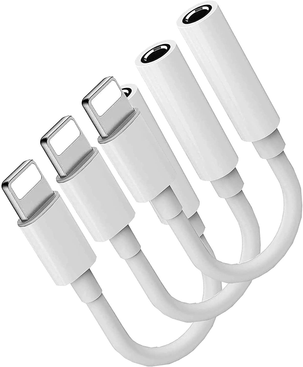 Belcompany 3 Pack Lightning to 3.5 mm Headphone Jack Adapter iPhone Headphones Adapter,MFi Certified iPhone Audio Dongle Cable Earphones Headphones Converter for iPhone iPad iPod