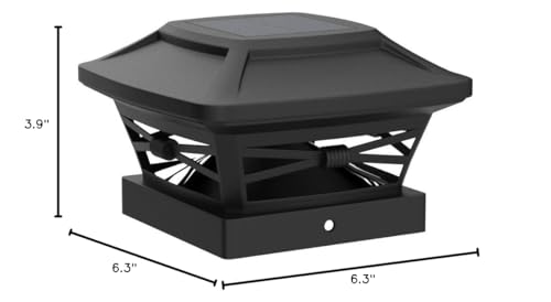 Davinci Lighting Renaissance Solar Outdoor Post Cap Lights - Includes Bases for 4x4 5x5 6x6 Posts - Bright LED Light - Slate Black (8 Pack)