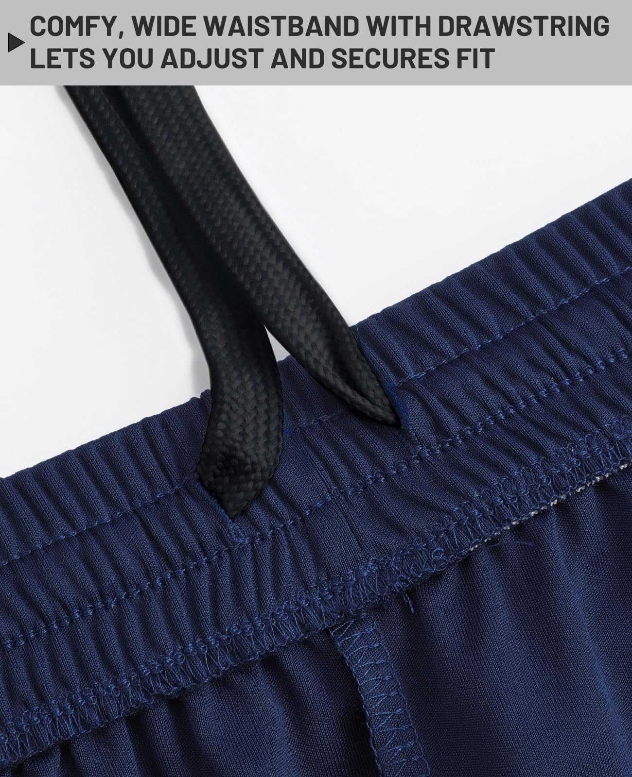 MIER Men's Quick-Dry Athletic/Soccer/Basketball Shorts Without Pockets No Liner Running Workout Training Active Shorts, Navy, L