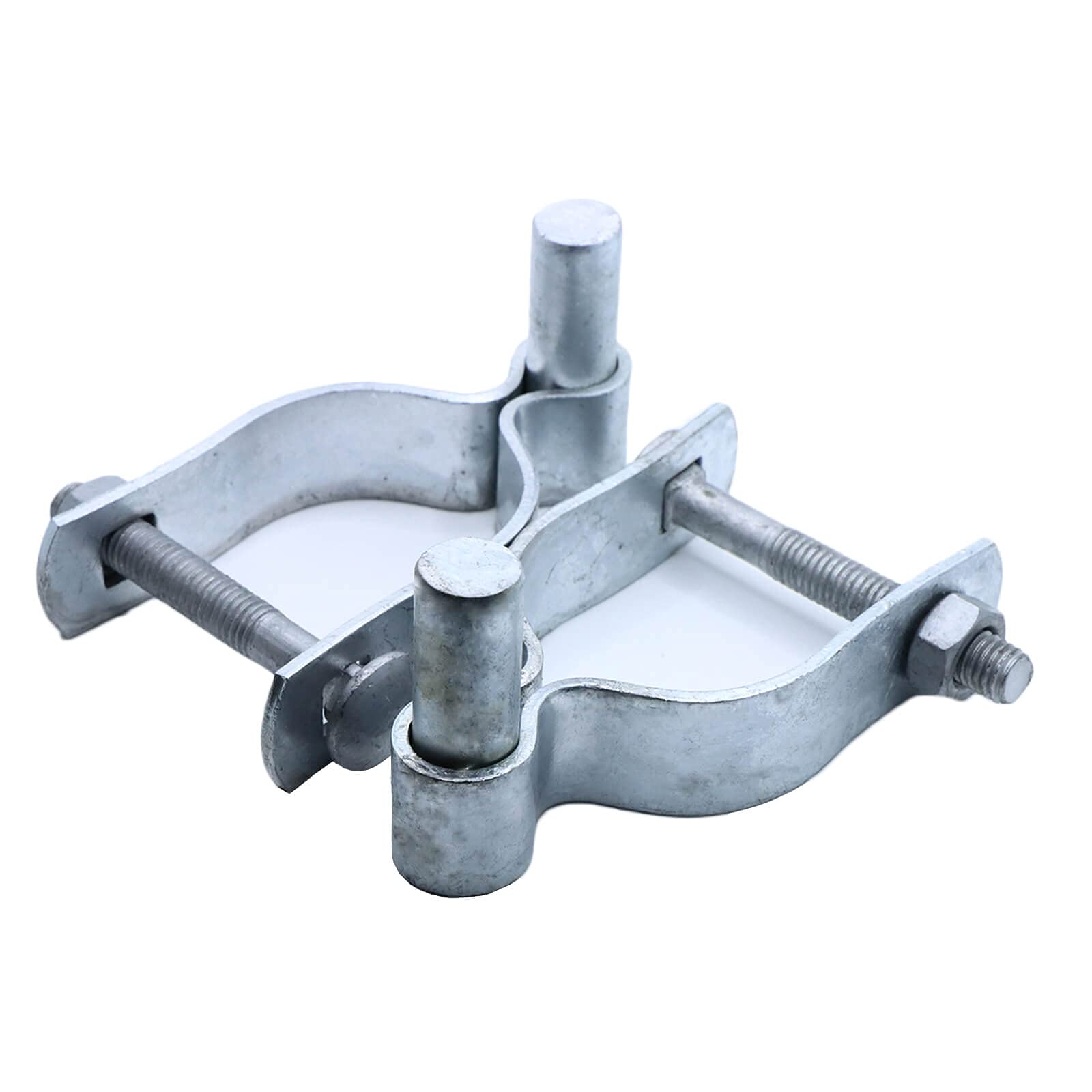 1-5/8" 2 Pack Chain Link Fence Frame Gate Post Hinge/Galvanized Steel Zinc Plated Pipe Gate Hinge for Post/Pipe, Nut/Bolt Included for Hinge (1-5/8 Inch)