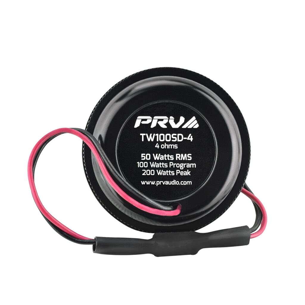 PRV AUDIO TW100SD-4 Soft Dome Tweeter Pair, 28 mm Dome, 4 Ohm, Sleek Flush Mount Design, Lightweight, Neodymium Magnets, Mounting Bracket Included (Pair)
