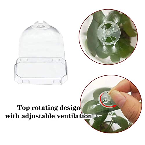 EBaokuup 30PCS Clear Plant Nursery Pots with Humidity Dome - 3" Durable Plastic Gardening Pot with Labels, Small Plant Container for Seedlings/Vegetables/Succulents/Cuttings